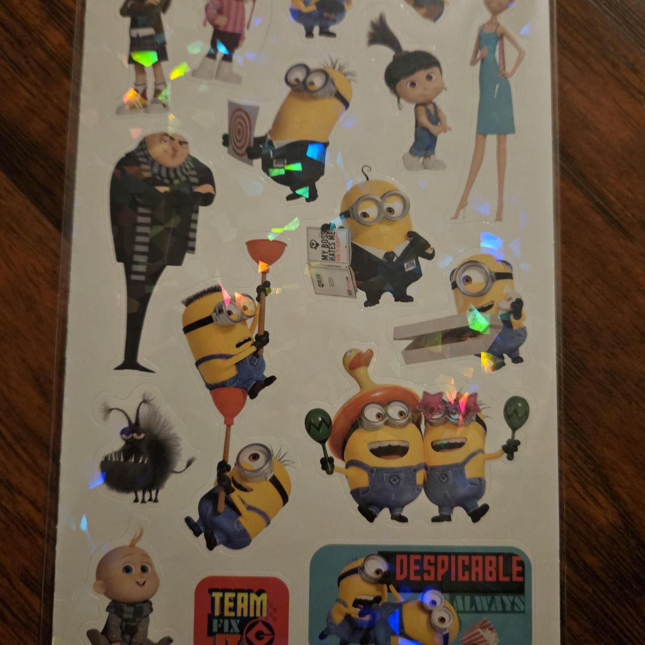 Minion sparkly stickers I ship with stamps No... - Depop