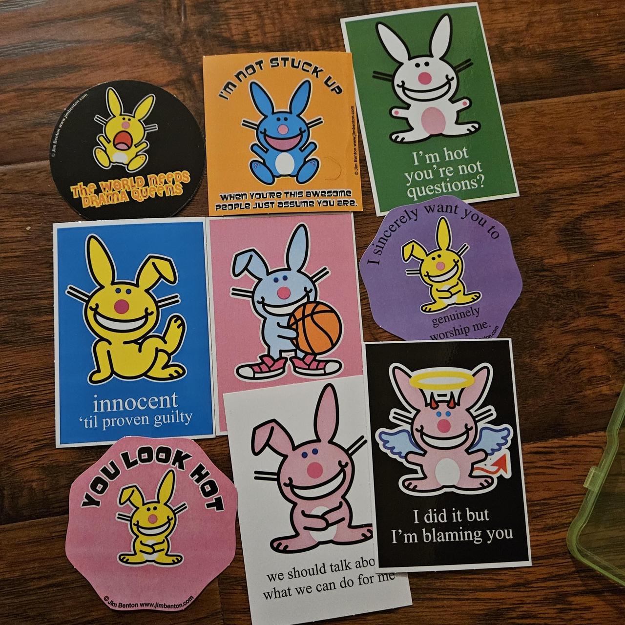 Happy bunny stickers buy 2 for $5 or one for $3 let... | Depop