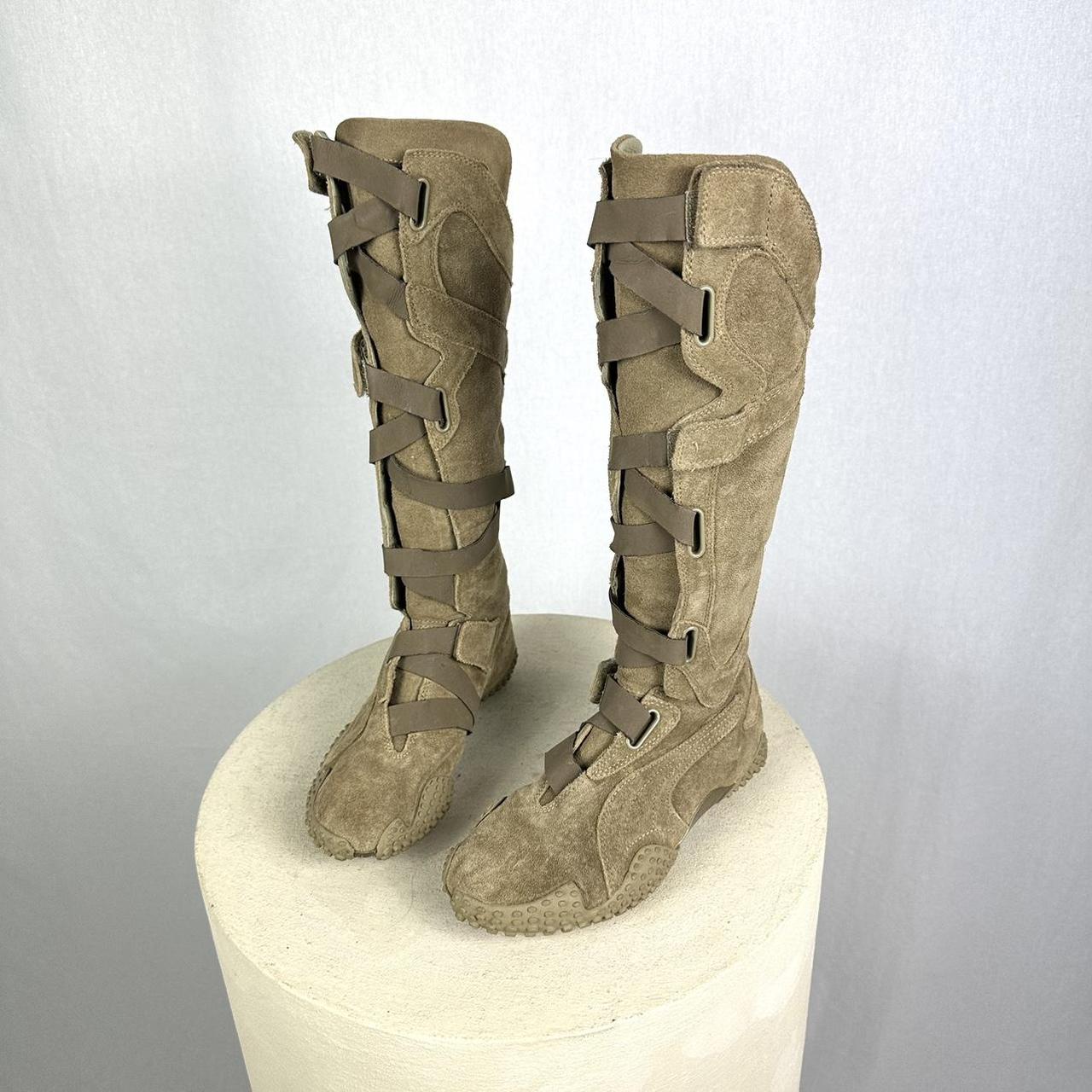 👽 Puma Mostro alto suede knee high boots, biker... - Depop