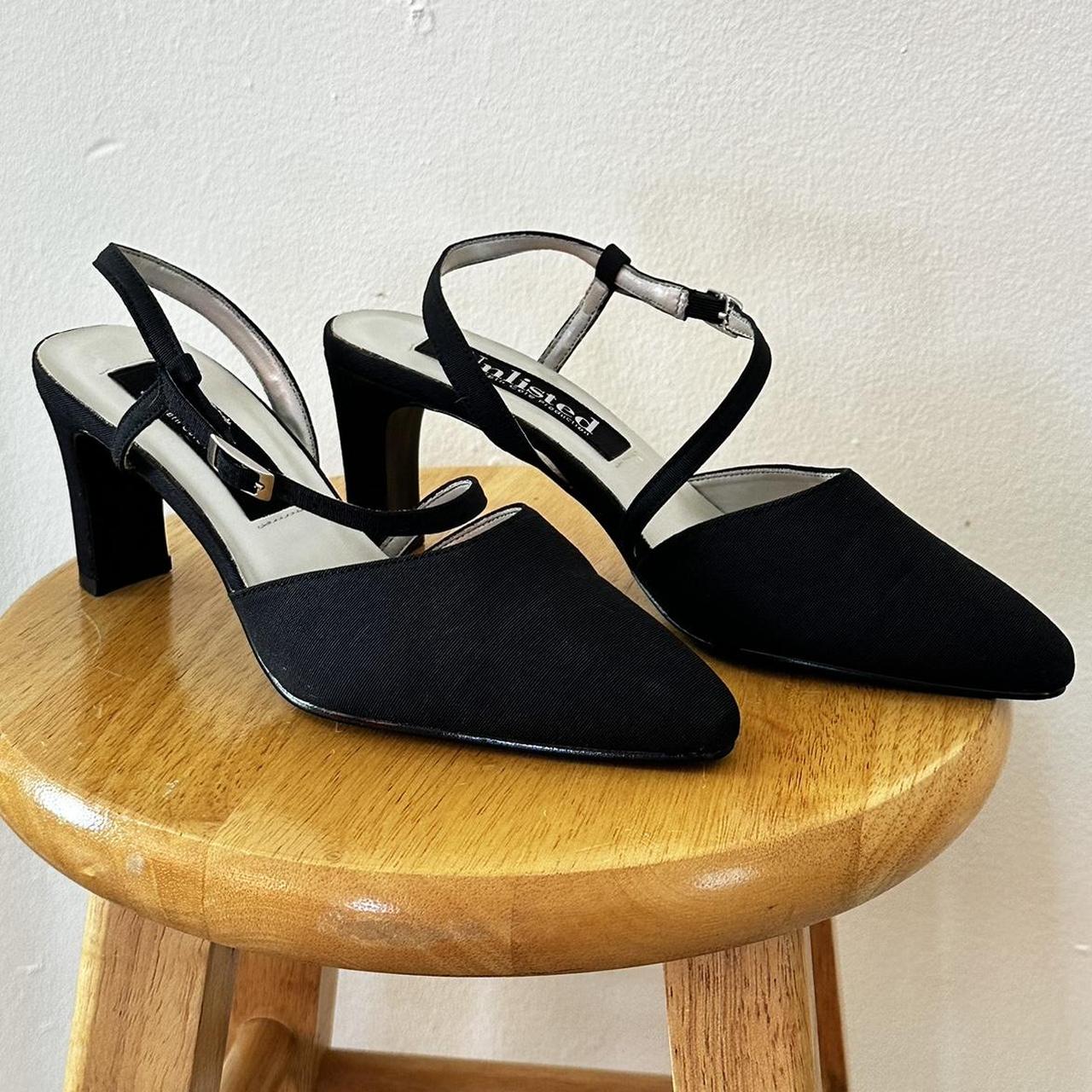 Unlisted brand Black Strap kitten heels🖤 size 7... - Depop