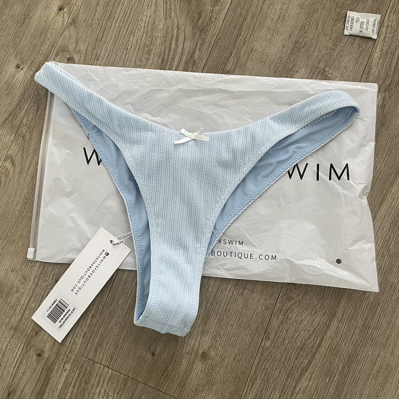 Powder blue bikini bottoms from white fox boutique... - Depop