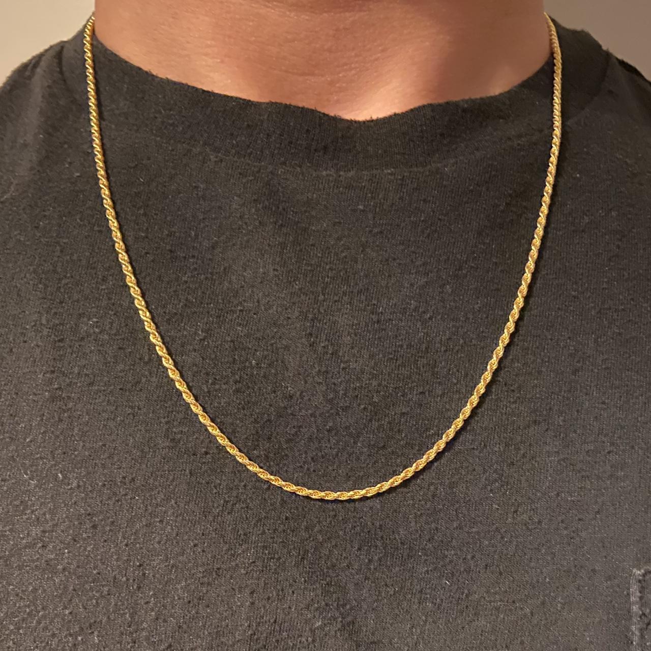 Gold Chain 14k Gold Vermeil Rope Chain 2mm 22in .925... - Depop