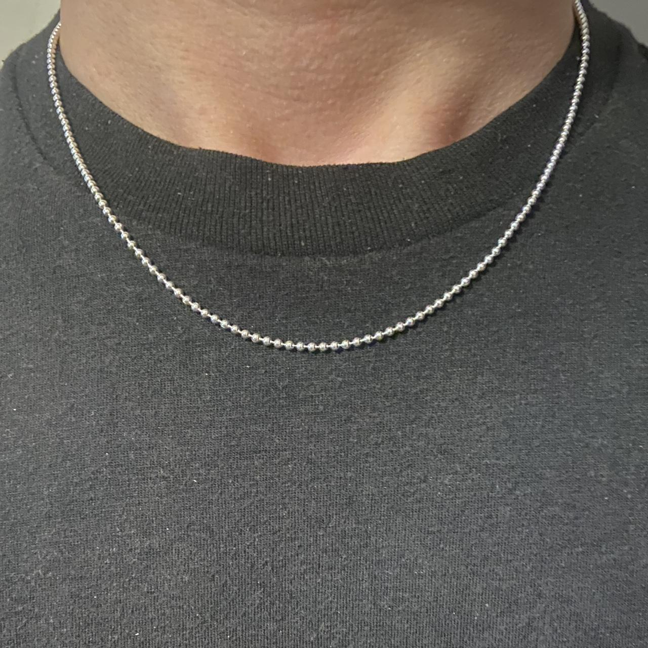 Solid Silver Chain .925 Silver Bread Chain 18in 2mm... - Depop