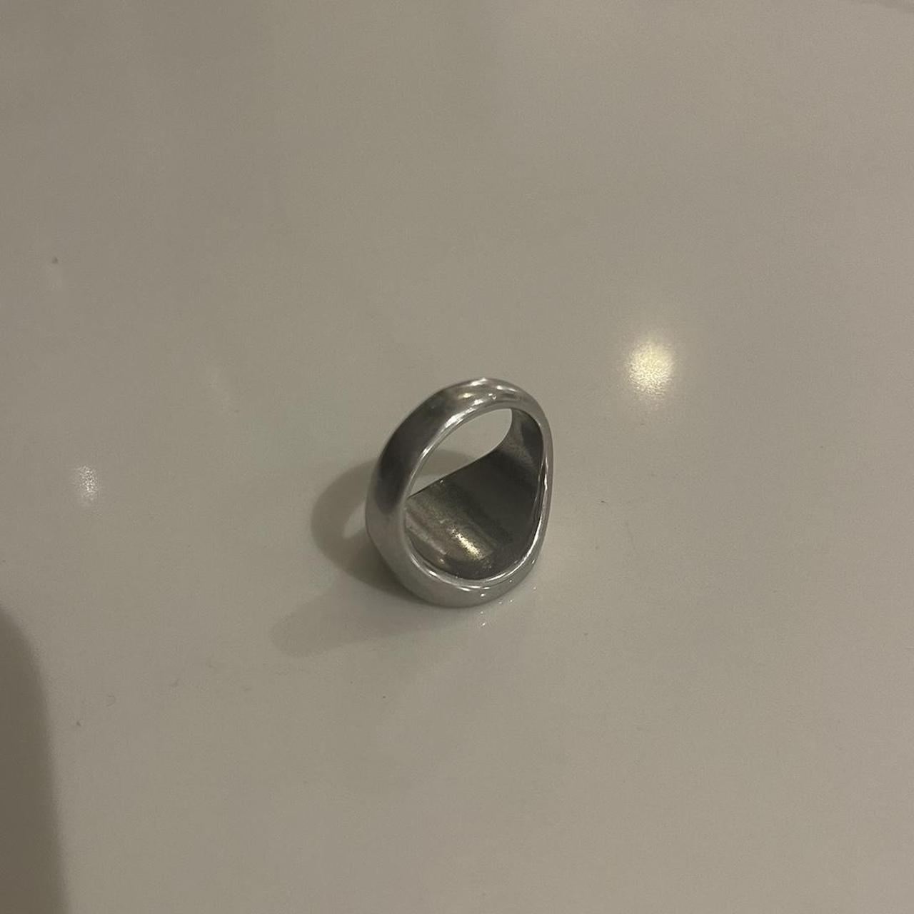 YSL signet ring Ysl ring Yves saint laurent silver... - Depop