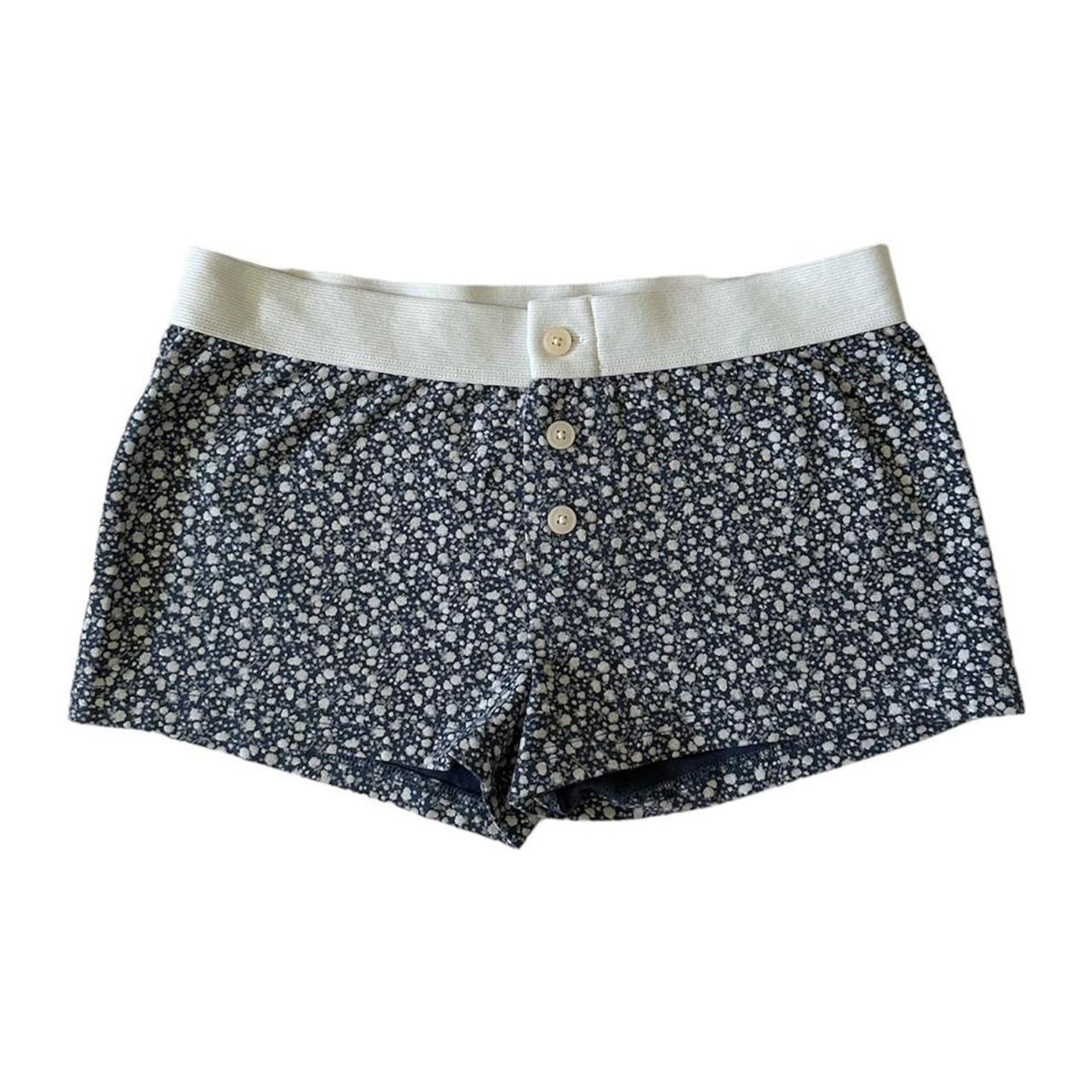 Brandy Melville floral blue boxer shorts New with... - Depop