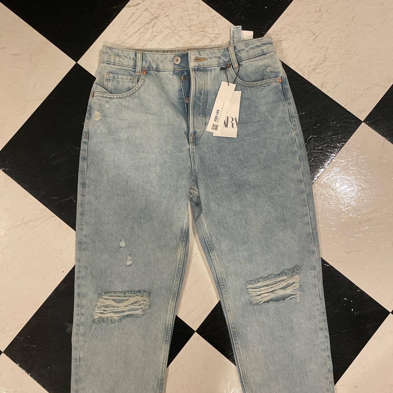 ZARA Ripped Mom Jeans - Brand... - Depop