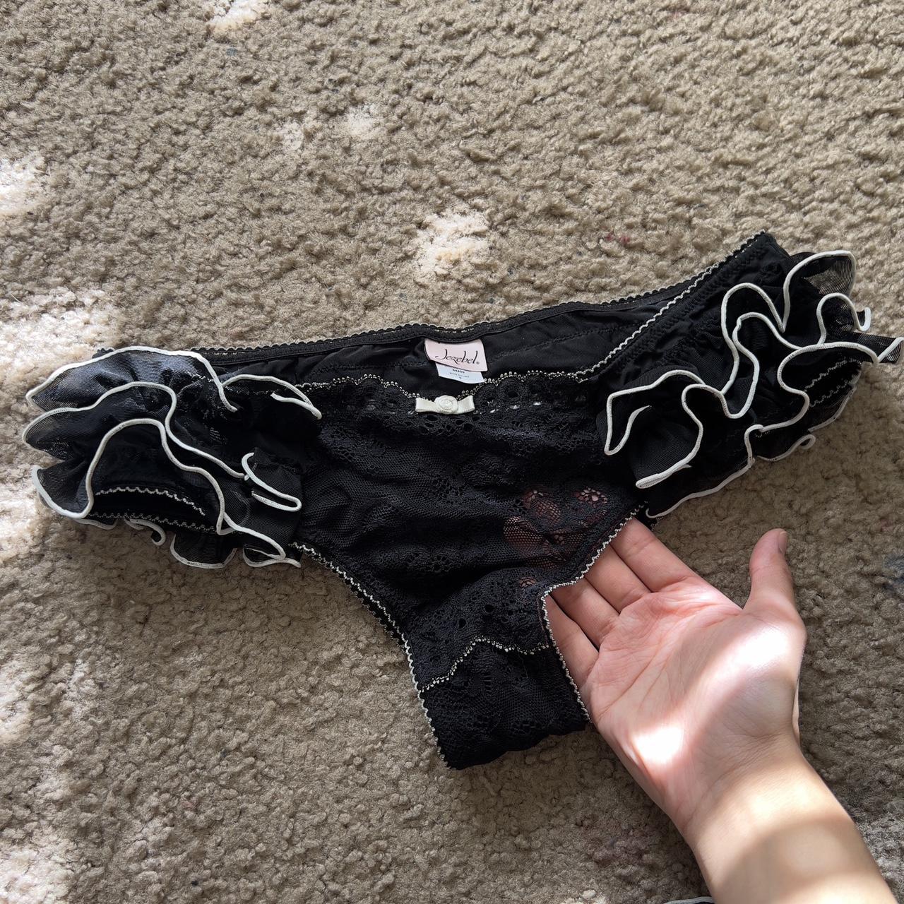 Jezebel Black And White Ruffle Lingerie Top With Depop