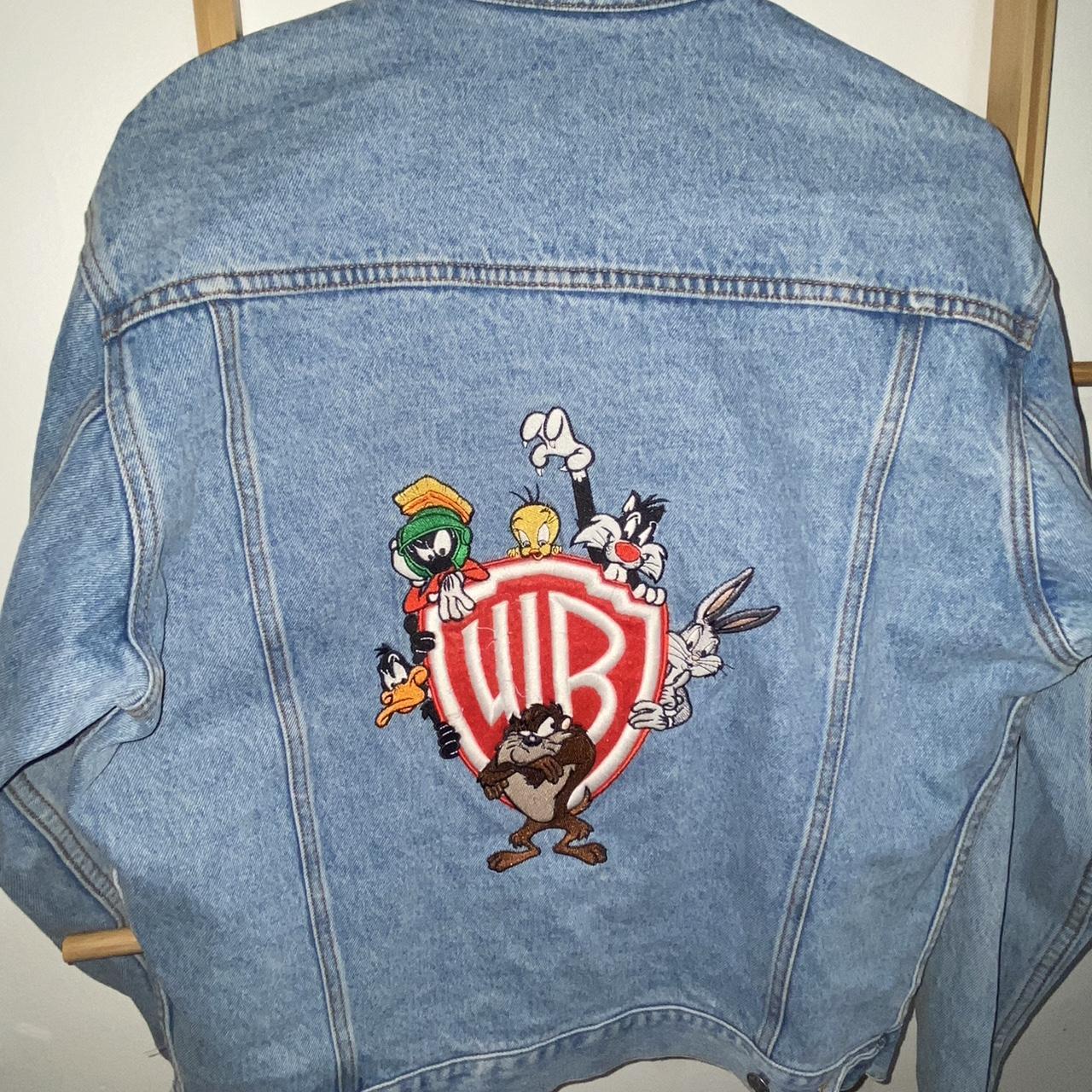 Warner Brothers looney tunes oversized denim jacket.... - Depop