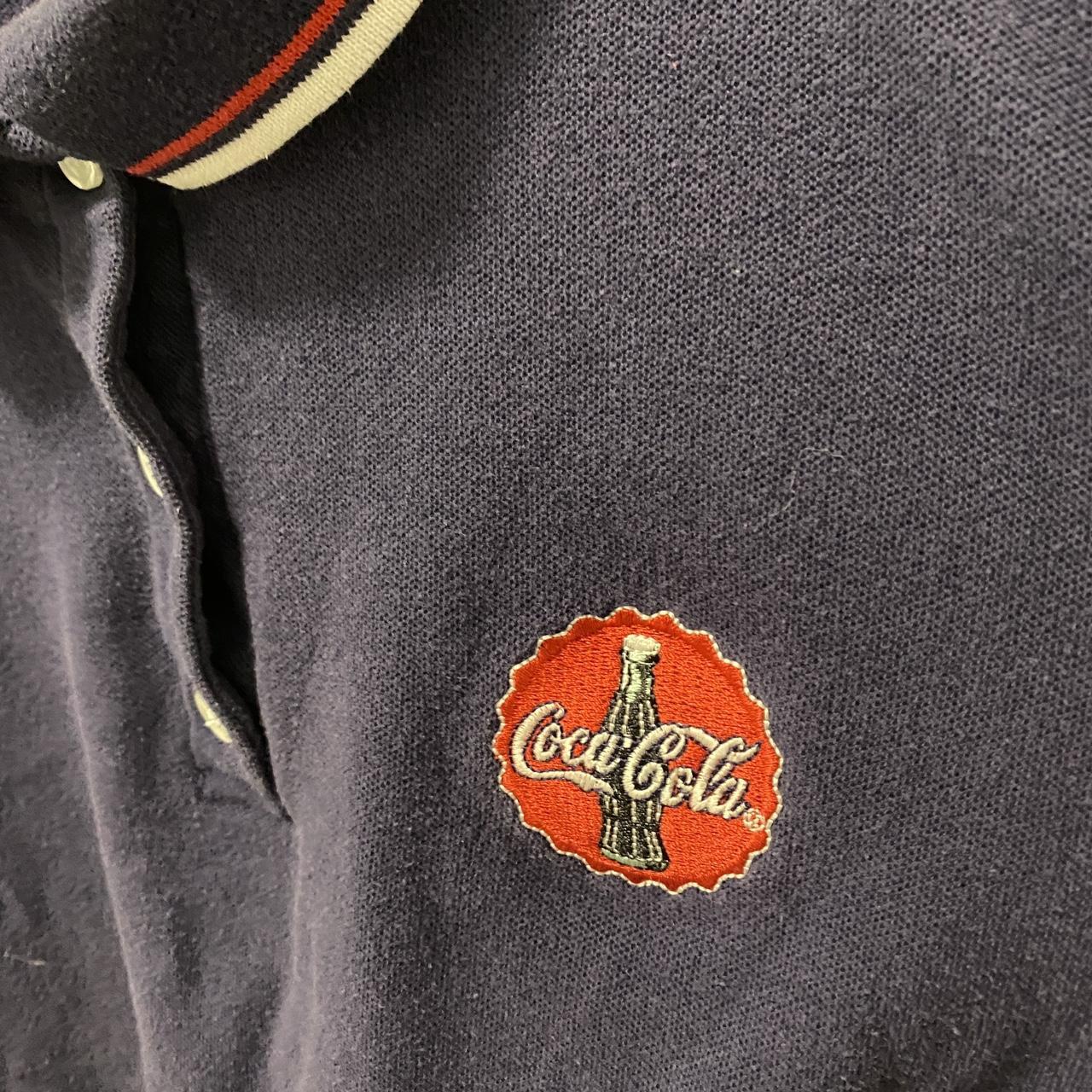 Coca-Cola Women's Red and Navy Polo-shirts | Depop