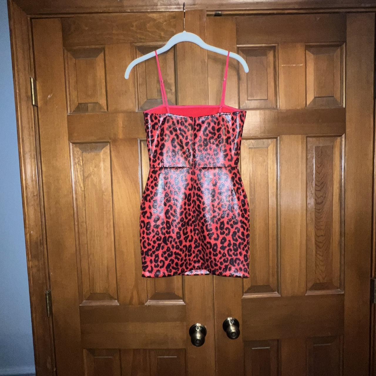 Jagger and stone red cheetah print bodycon dress - Depop