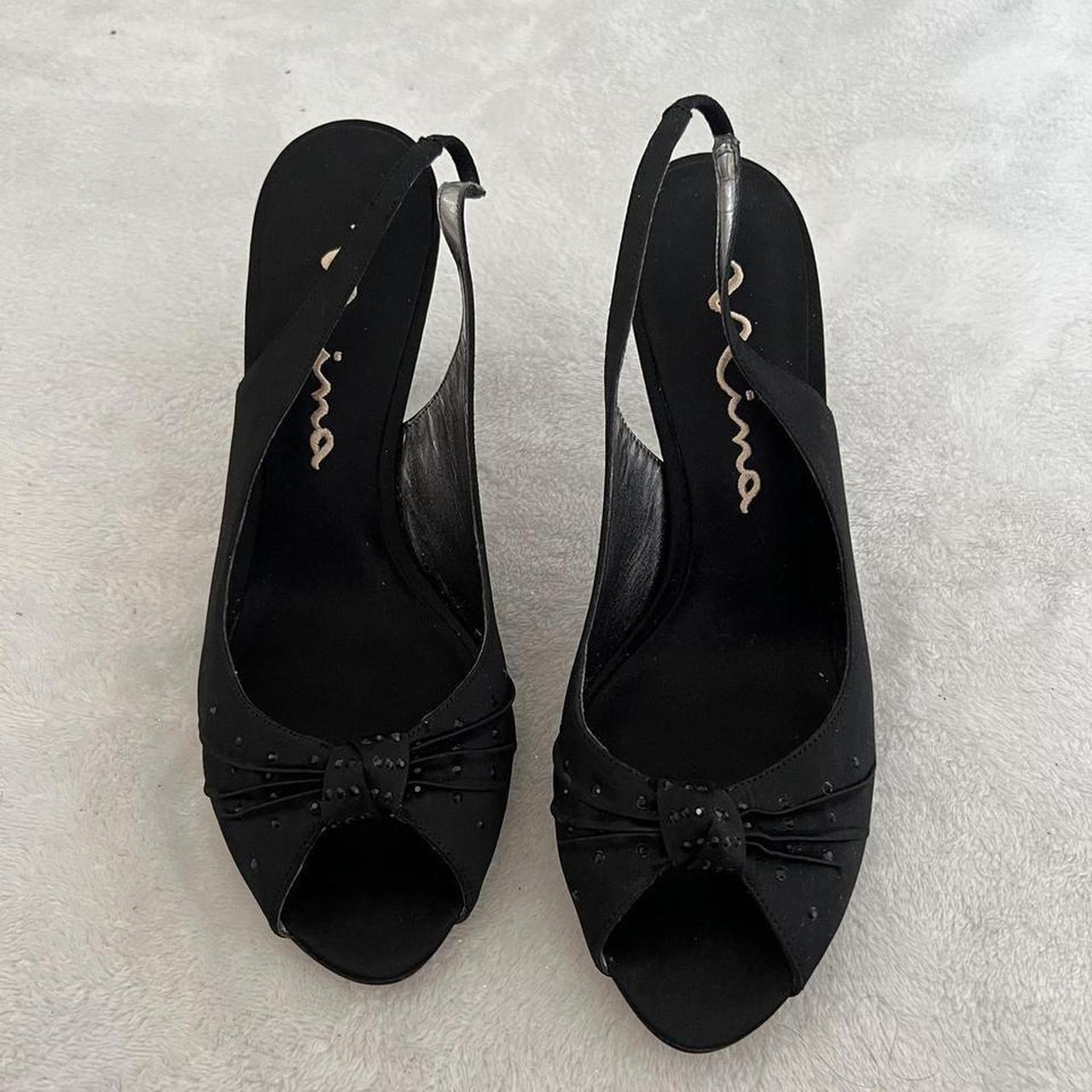 Black Nina Kitten Heels Size: 9 1/2 Brand:... - Depop
