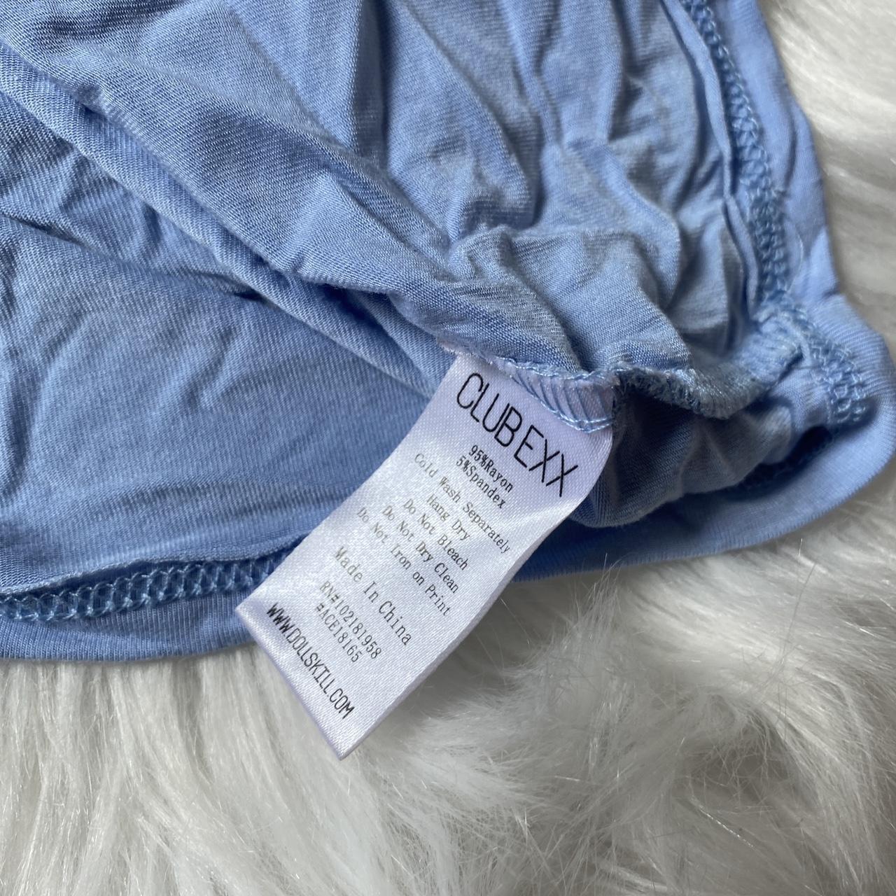Club Exx Dollskill Rave baby Tee baby blue size... - Depop