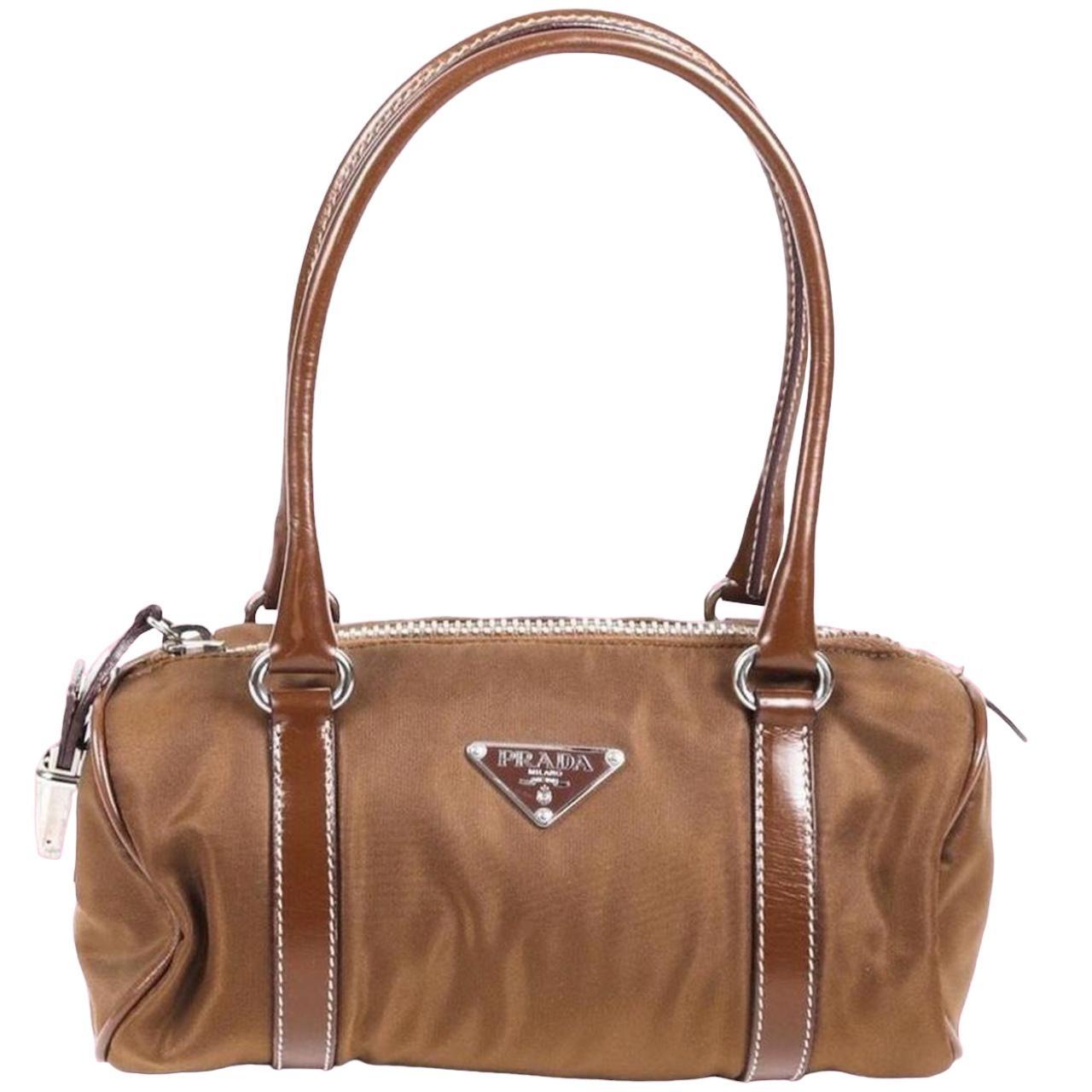 IN SEARCH OF 🐻 Prada Mini Brown Nylon&Leather... - Depop