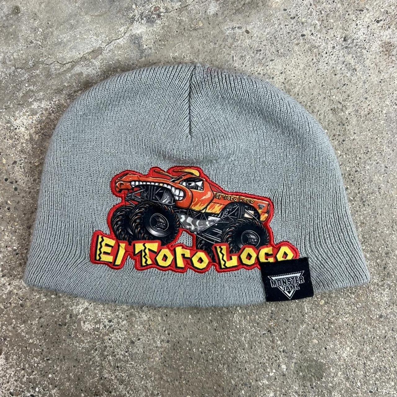 Vintage Y2K El Toro Loco Monster Jam Beanie Hat One... - Depop