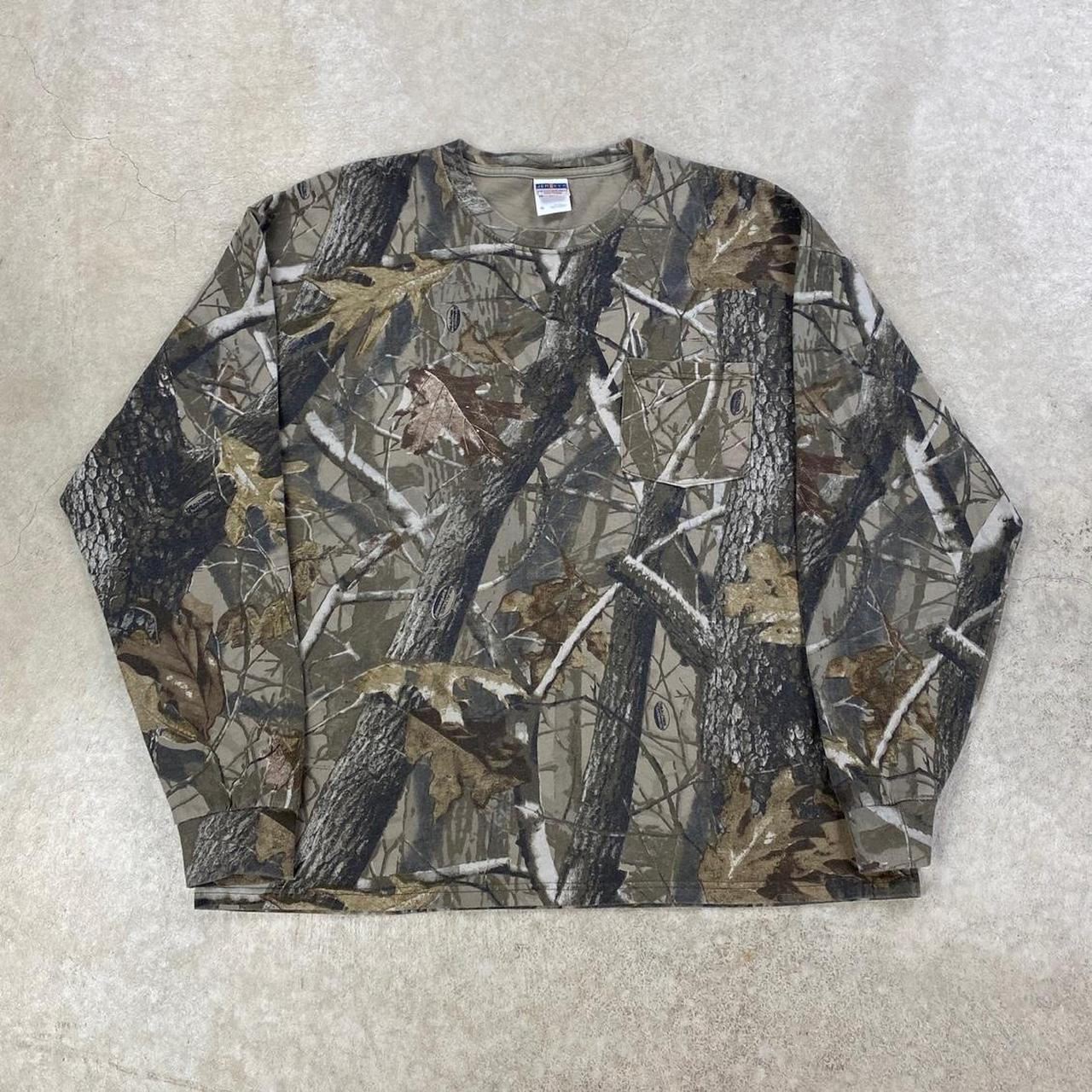 Vintage 90s Camo Pocket Long Sleeve Shirt Men’s... - Depop