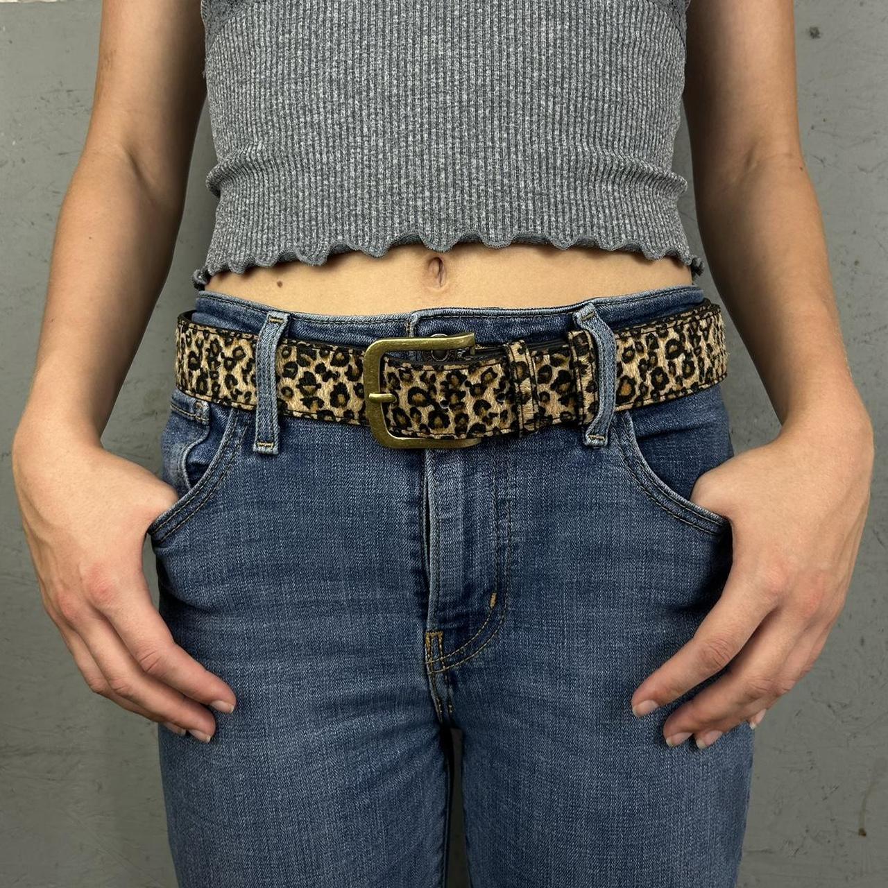 Vintage Style Cheetah Fur Belt American Western Boho... - Depop