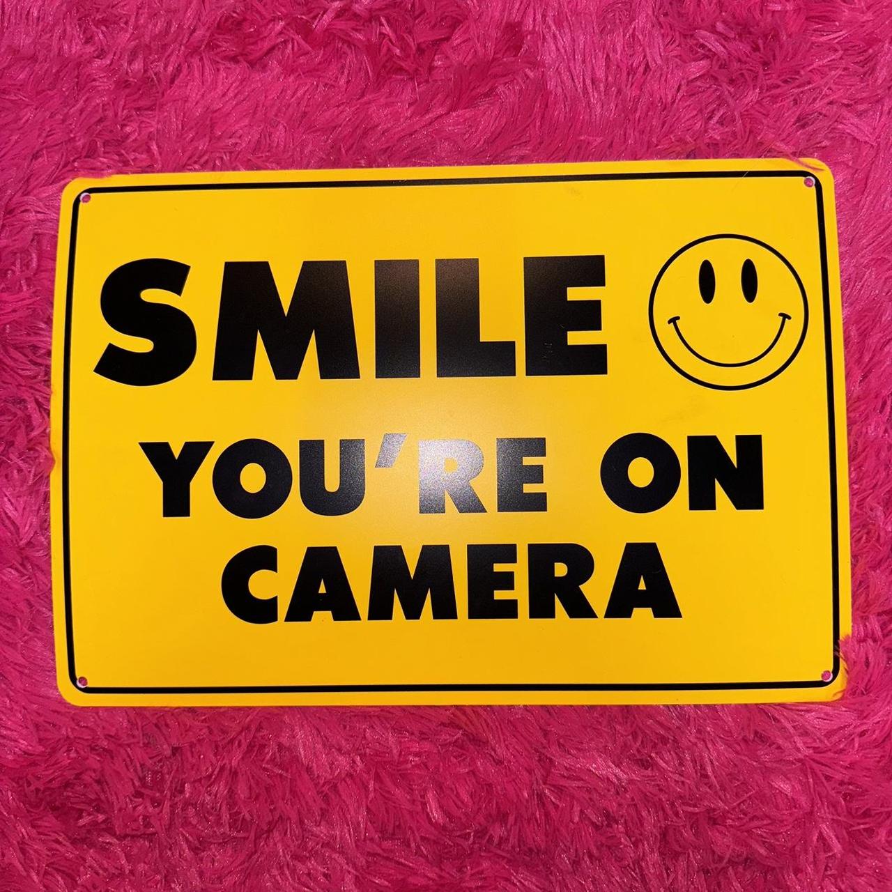 smile you’re on camera smiley face yellow... - Depop