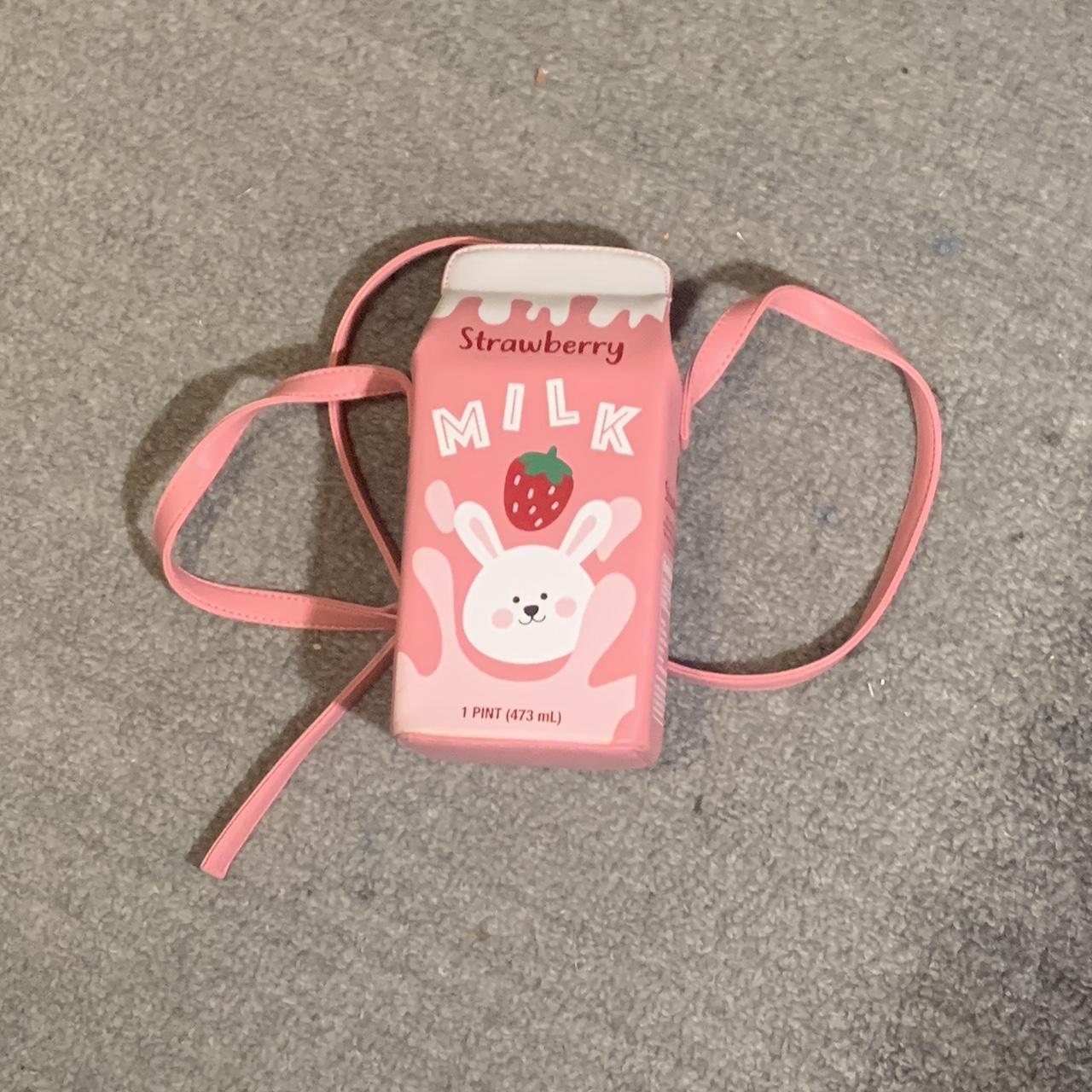Cute Kawaii Strawberry Milk Bunny Purse Worn once... - Depop
