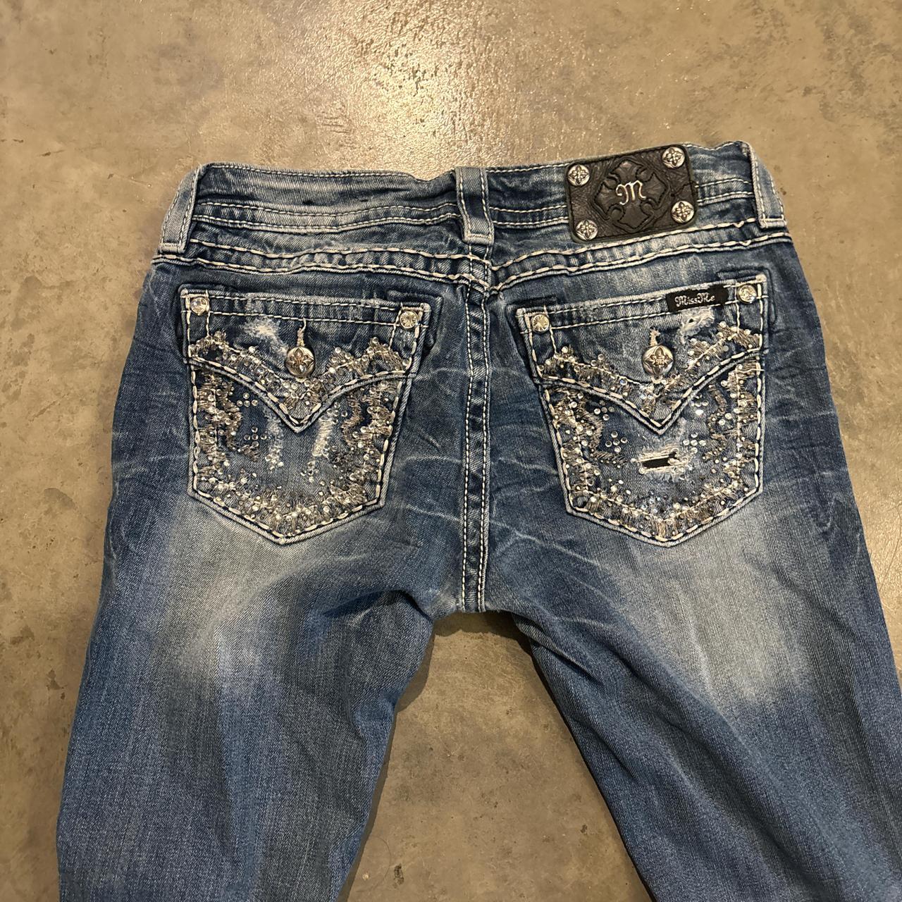 Miss me jeans Bootcut Size 28 Rips on knee but... | Depop