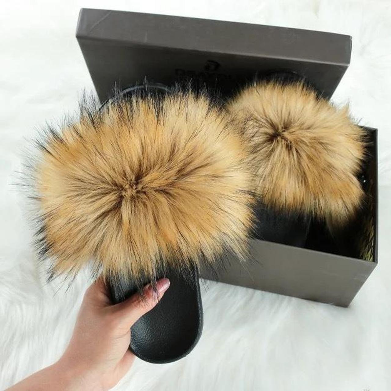 High quality real fur slides! All are CRUELTY FREE... - Depop