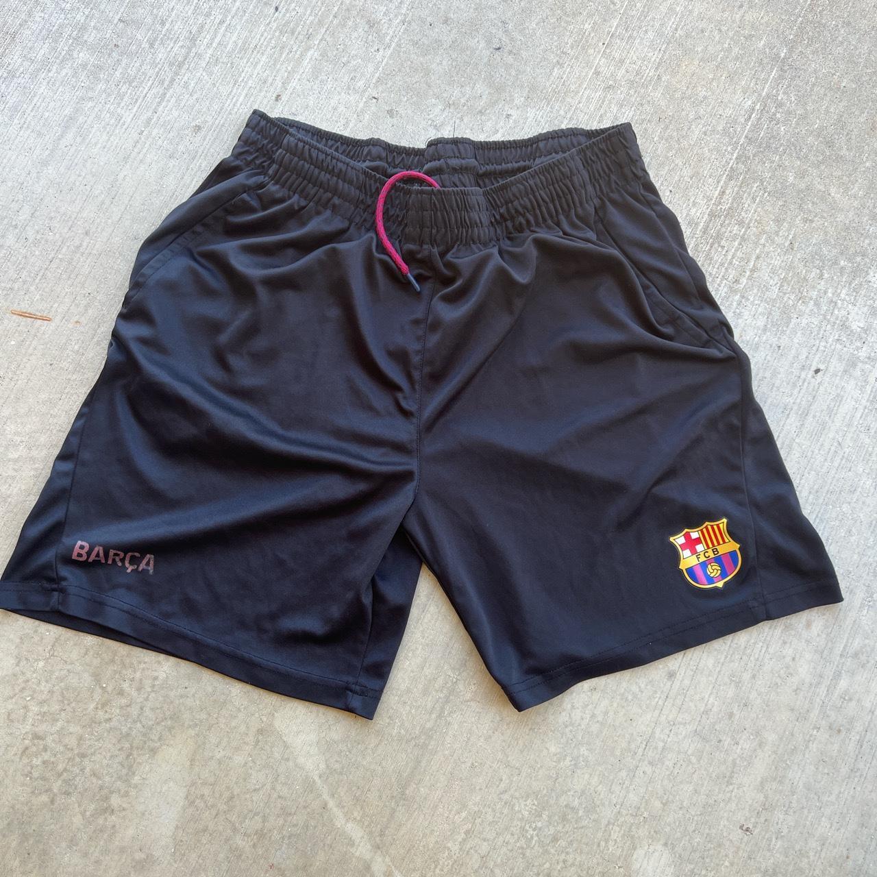 Vintage FC Barcelona shorts Size L! Waist... - Depop