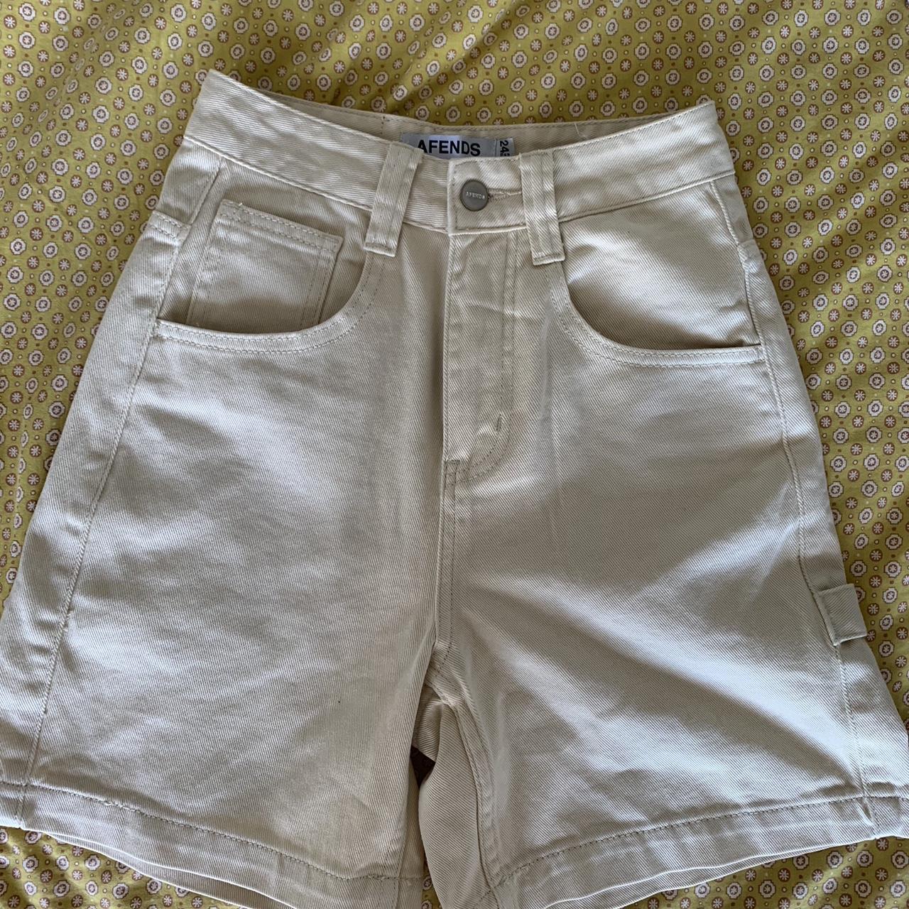 Afends cream shorts. Brand new never worn. Size 24,... - Depop
