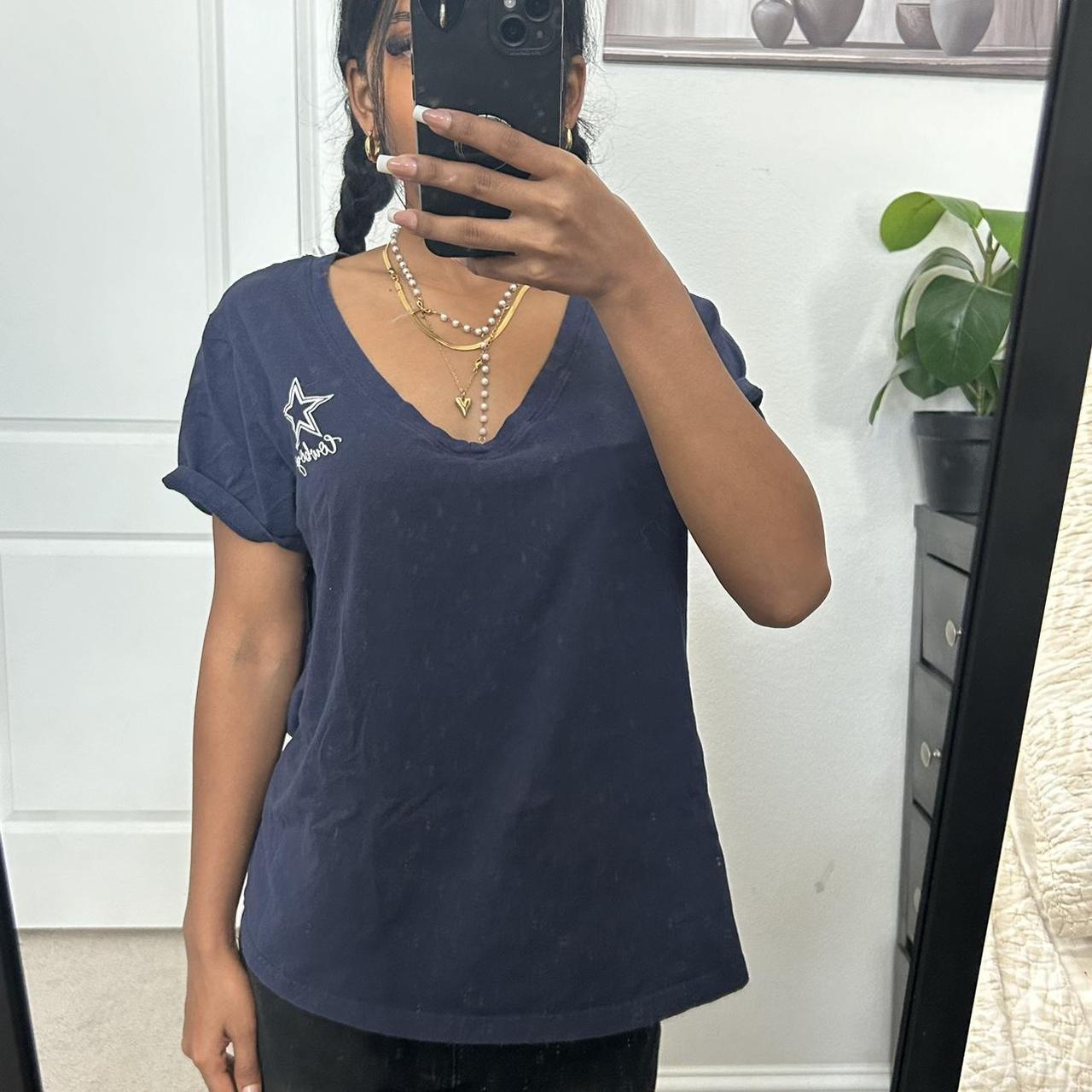 early 2000s off the shoulder dallas cowboys tee -... | Depop