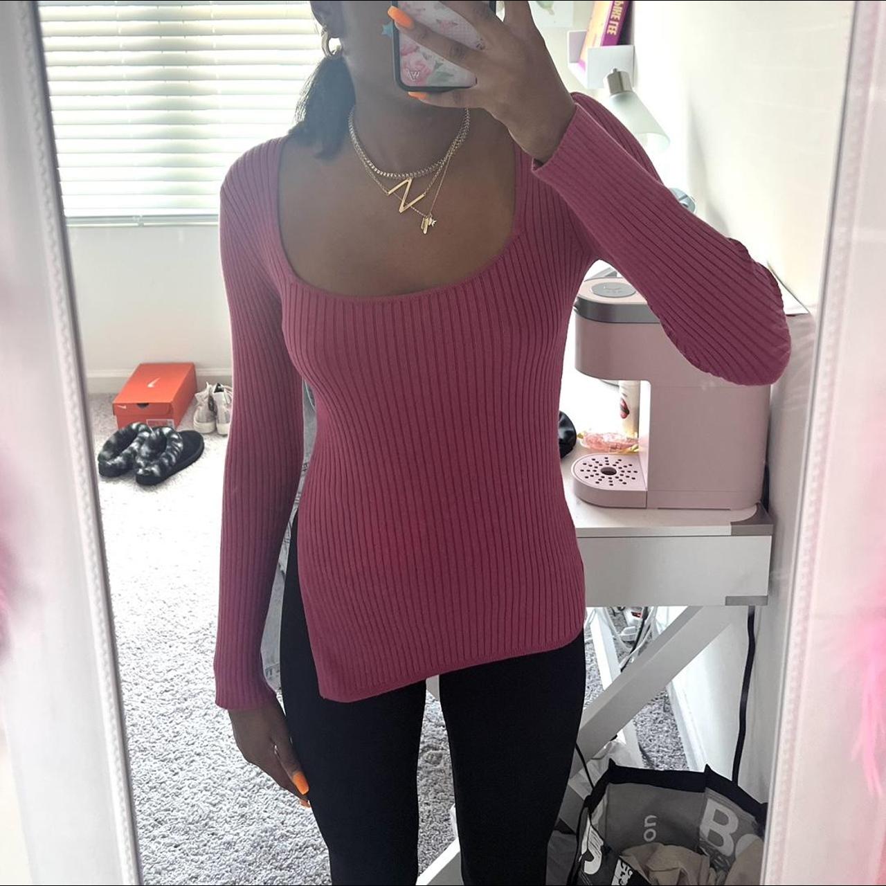 open edit long sleeve top beautiful color, super... - Depop