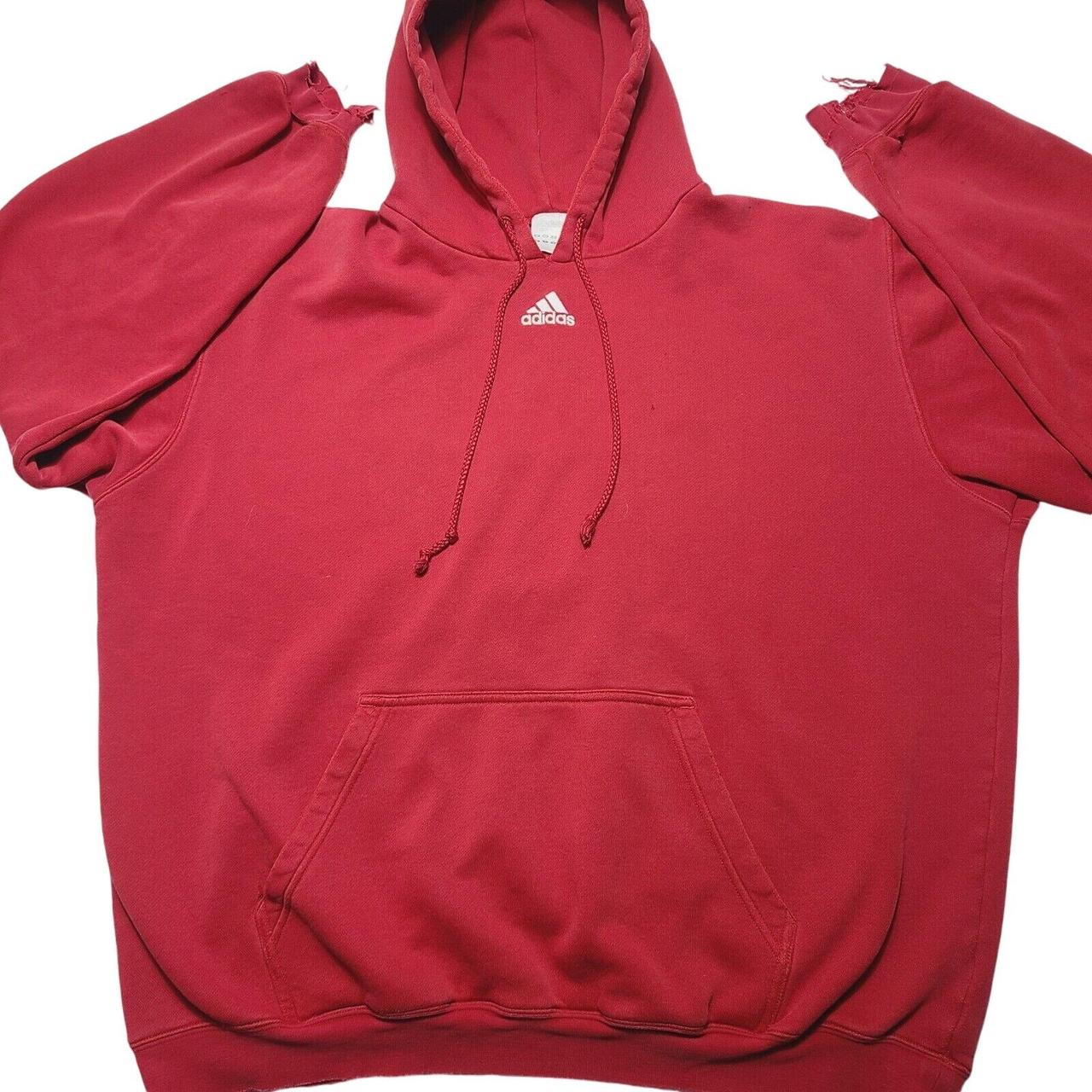 Vintage Men’s Adidas Red Center Logo Distressed... - Depop