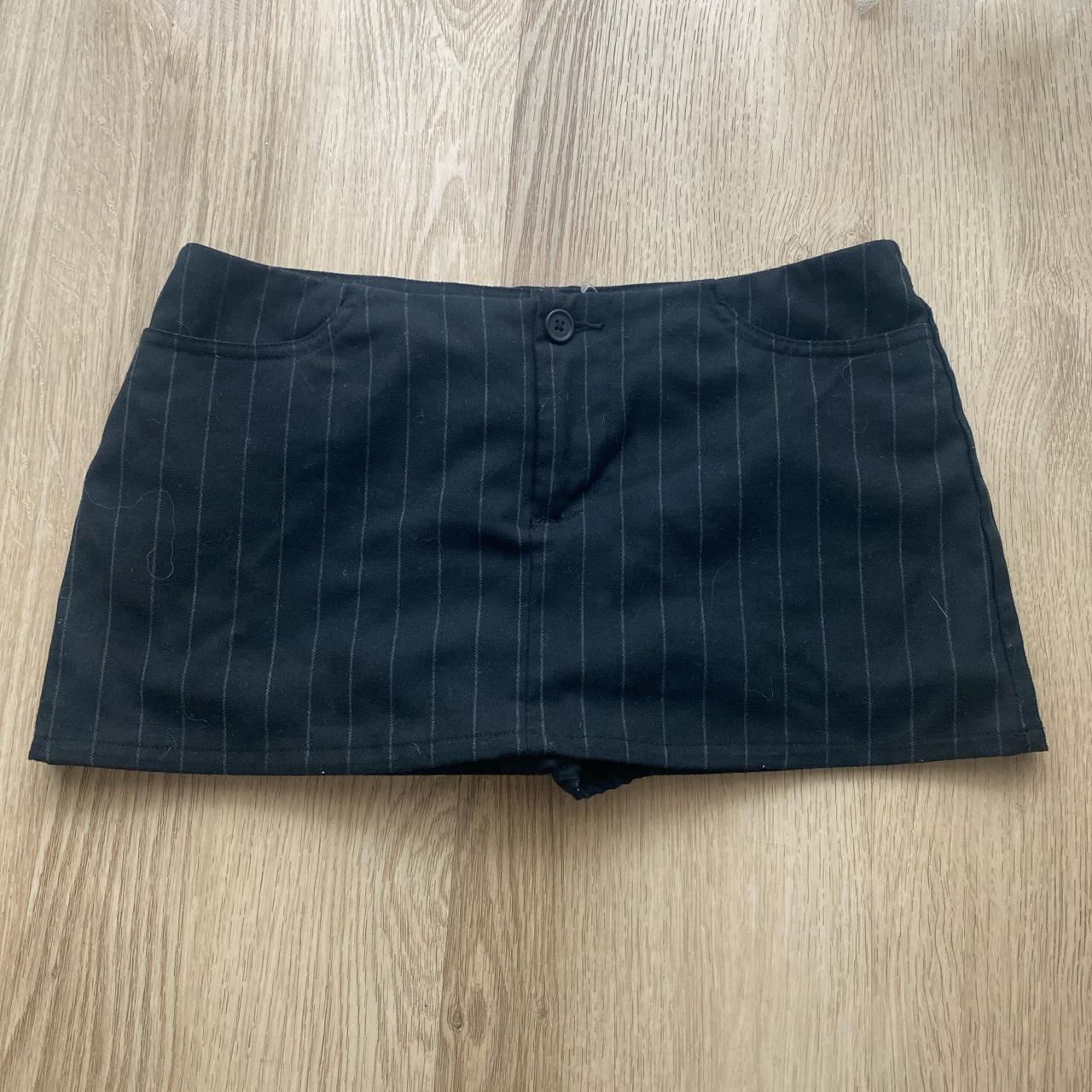 black brandy melville pin skirt/skort -size... - Depop