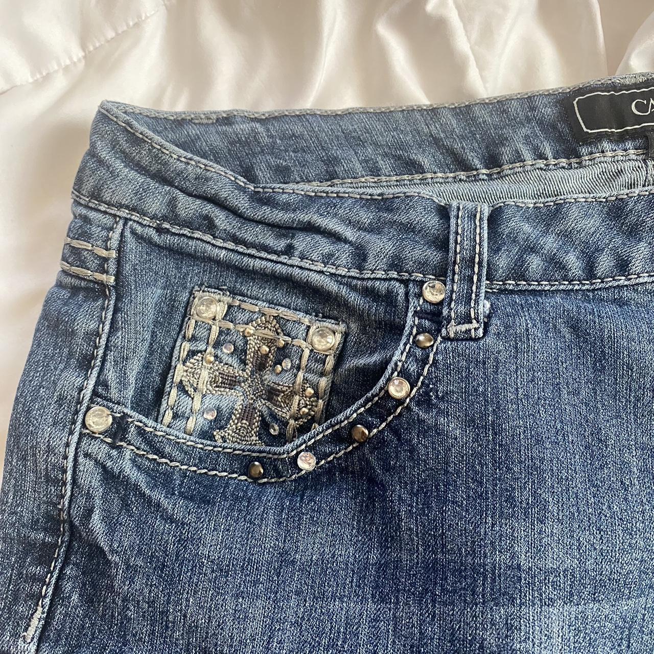 2000s baggy jeans - 17” waist laying flat - Depop