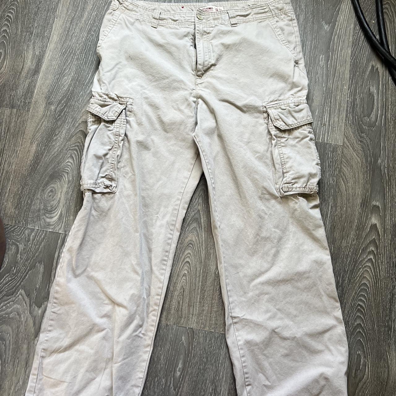 Mossimo Men's Cream and Tan Trousers | Depop