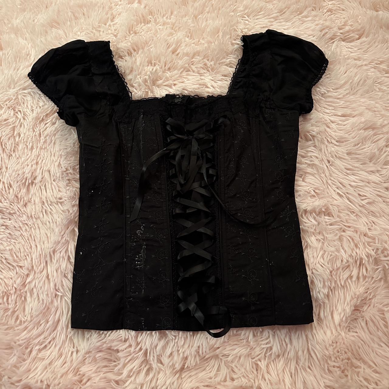 Tripp Nyc crazy cool corset top☠️ i love the skull &... - Depop