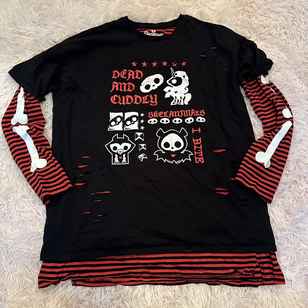 skelanimals long sleeve layered tee no flaw’s... - Depop