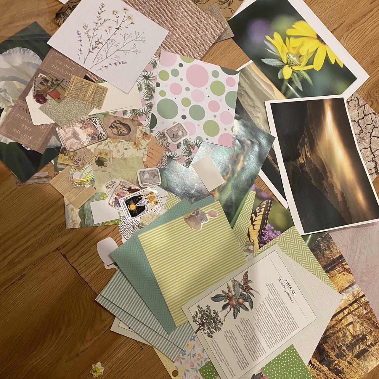 100+ piece scrapbook bundle Over 100 items of green... - Depop