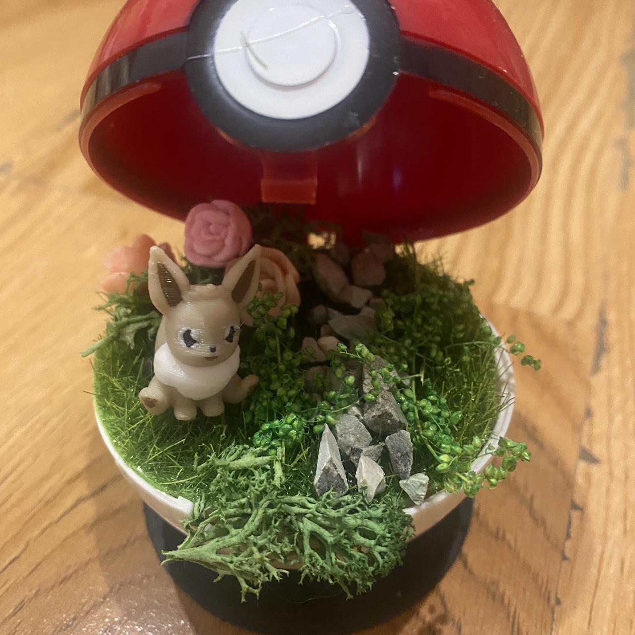 Handmade miniature Pokémon pokeball with grass,... - Depop