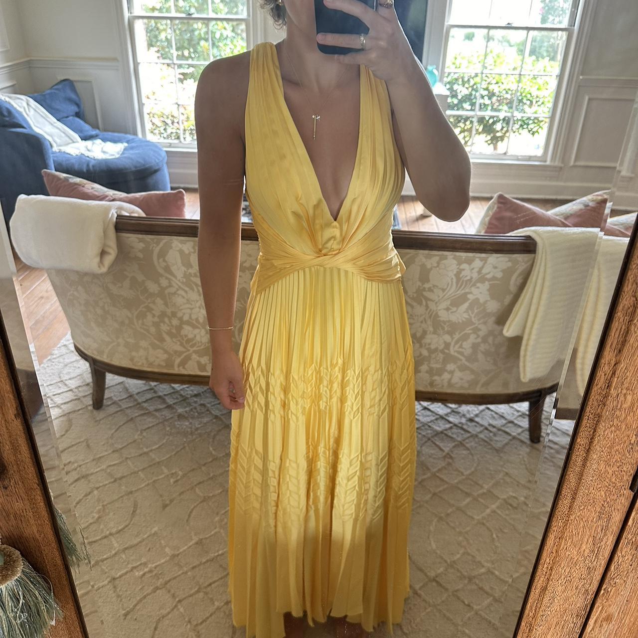 Acler Bettencourt Pleated Satin Midi Dress in... - Depop