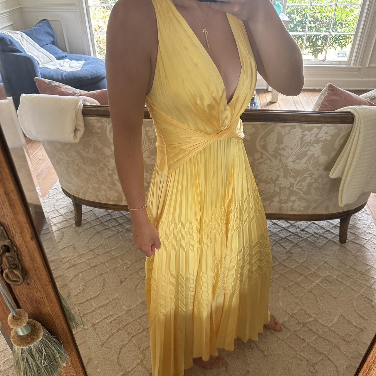 Acler Bettencourt Pleated Satin Midi Dress in... - Depop