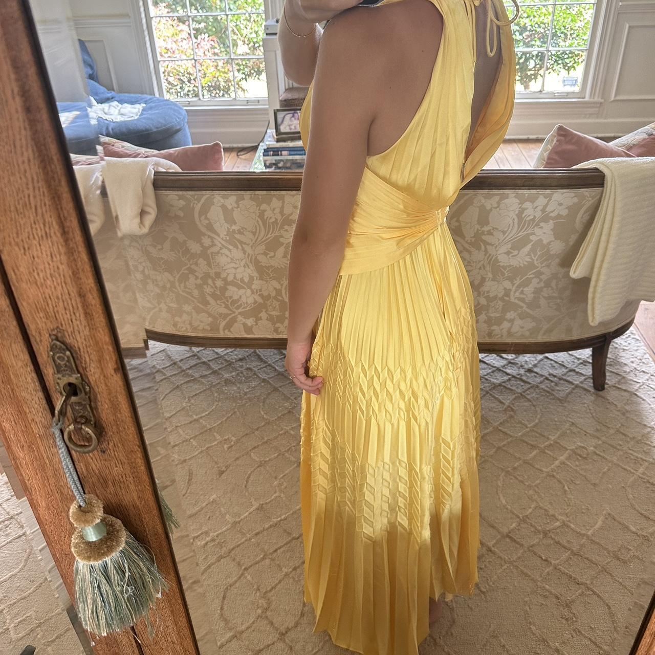 Acler Bettencourt Pleated Satin Midi Dress in... - Depop