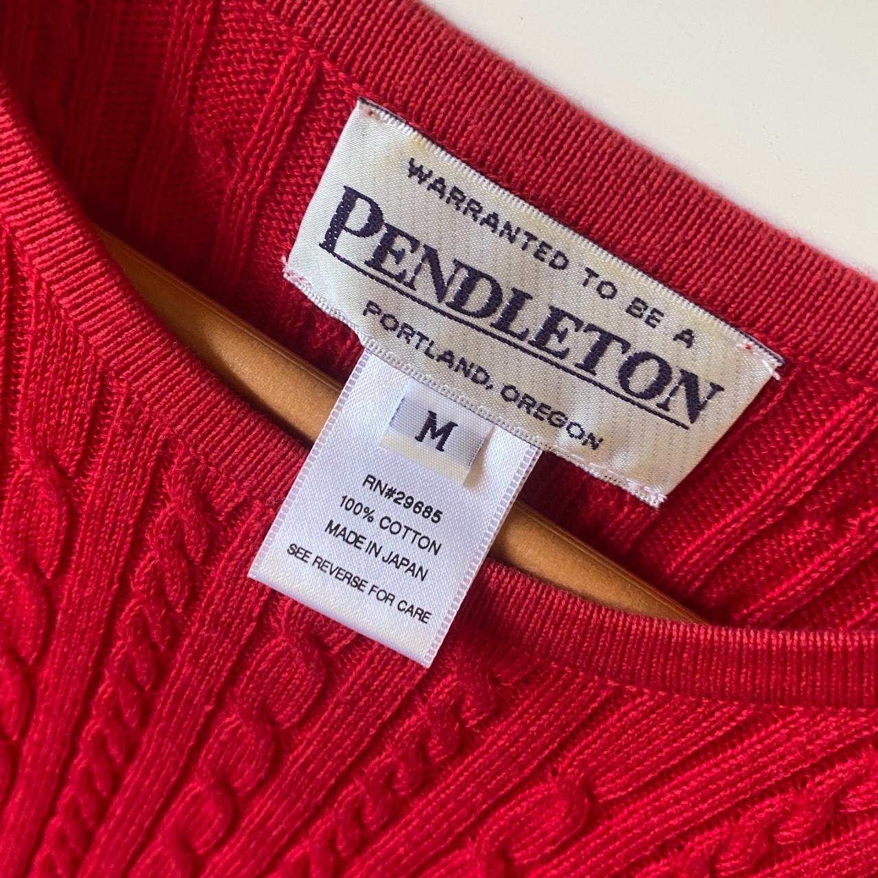 Vtg. Pendleton red cable knit sweater short sleeve... - Depop