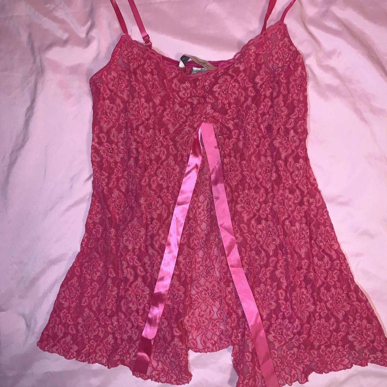 PRELOVED LACY PINK LINGERE TOP LOOKING FOR A NEW... - Depop