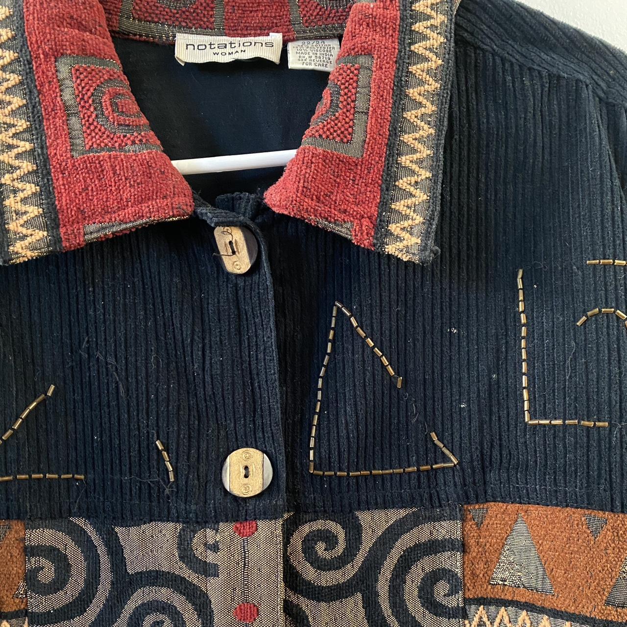 Notations Women's Black and Red Jacket | Depop