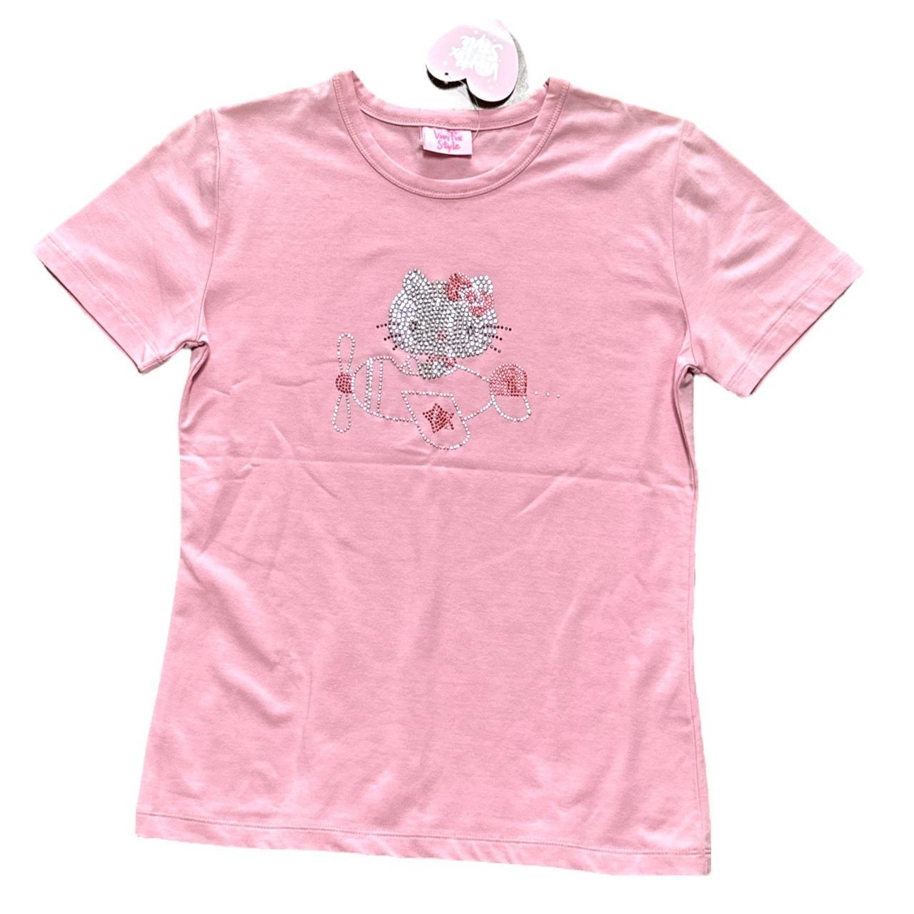 Y2k Mcbling Hello Kitty Pastel Pink Rhinestone Depop