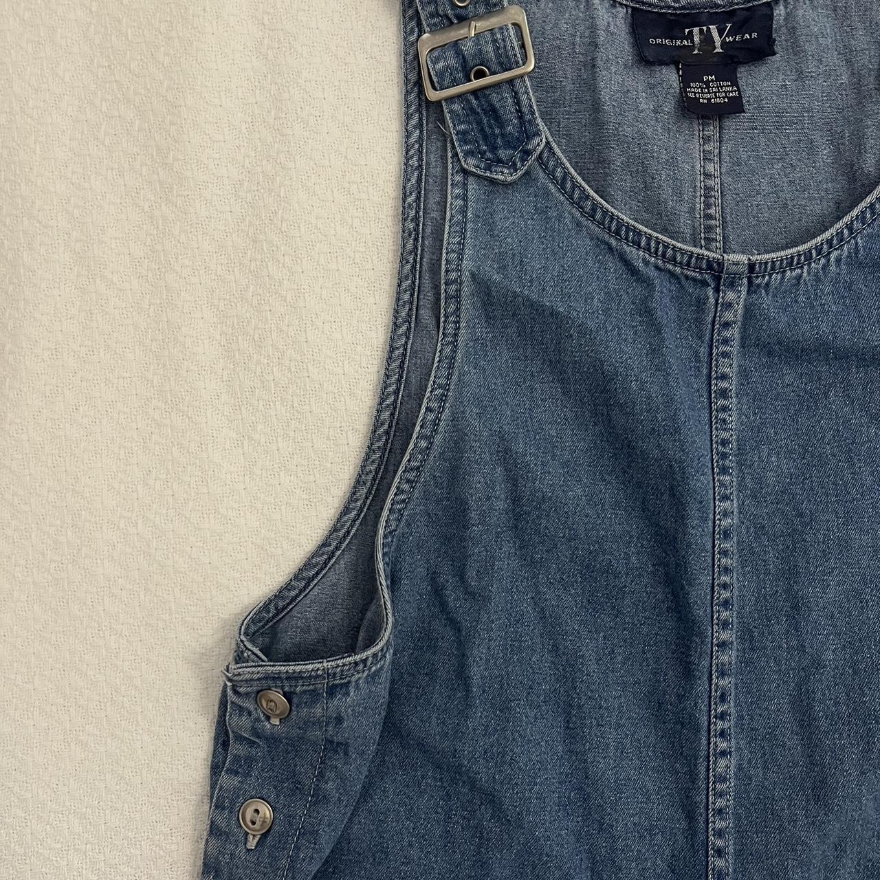 90s Vintage Denim buckle overalls size M perfect... - Depop