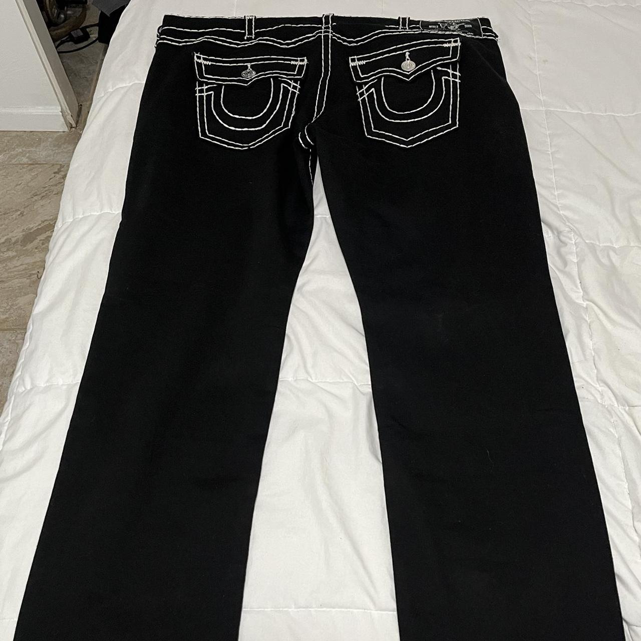 ⚫️⚪️ BLACK AND WHITE SUPER T TRUE RELIGION JEANS⚪️⚫️ 🪓... - Depop