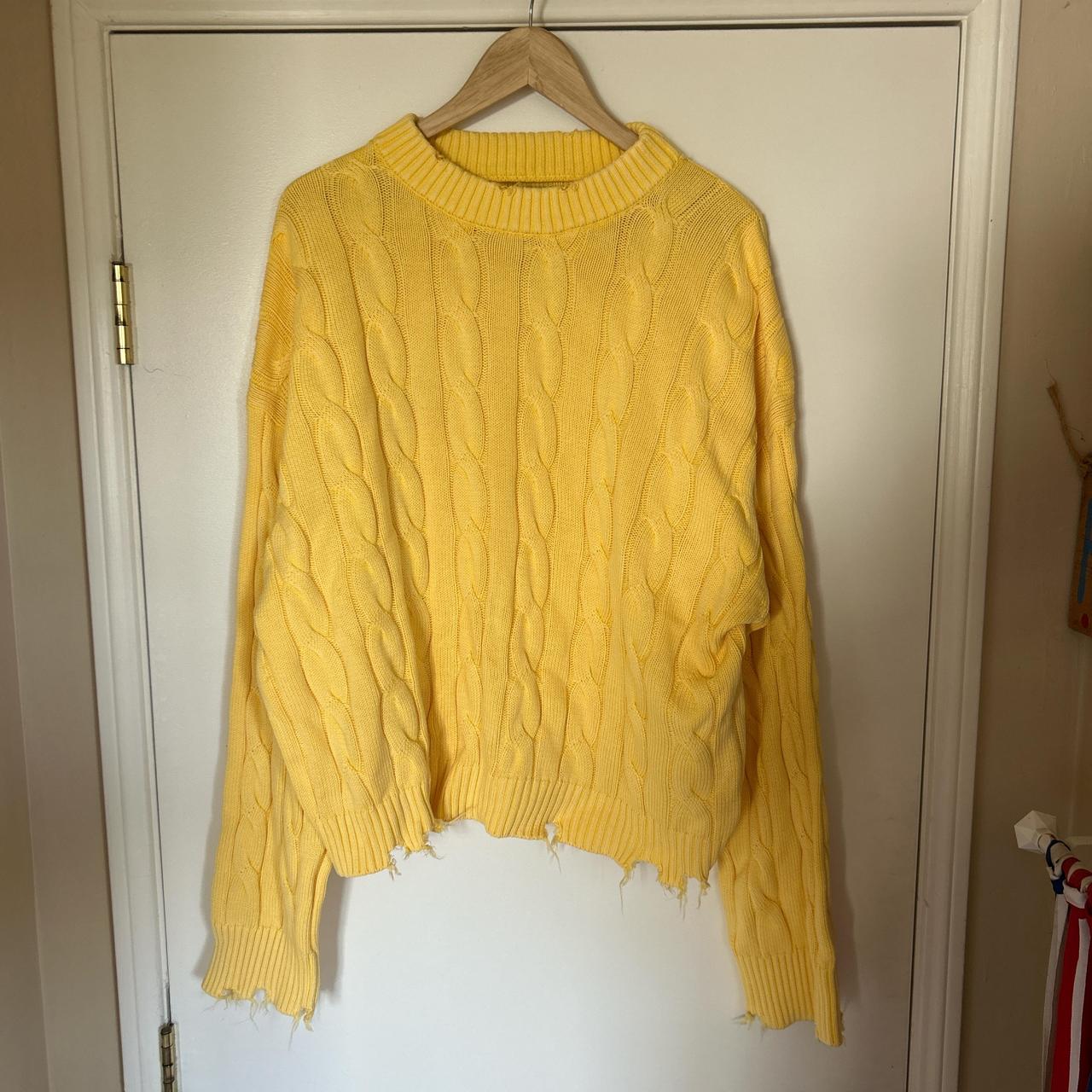 Yellow cropped Scuffers Sweater Only wore a few... - Depop