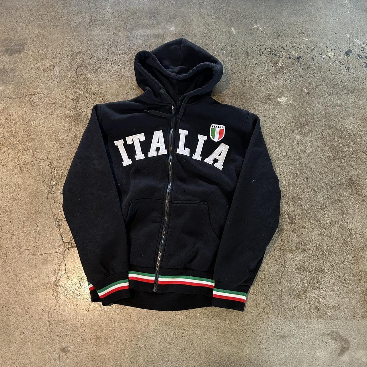 Vintage Italy italia zip up hoodie. Crazy piece, I... - Depop