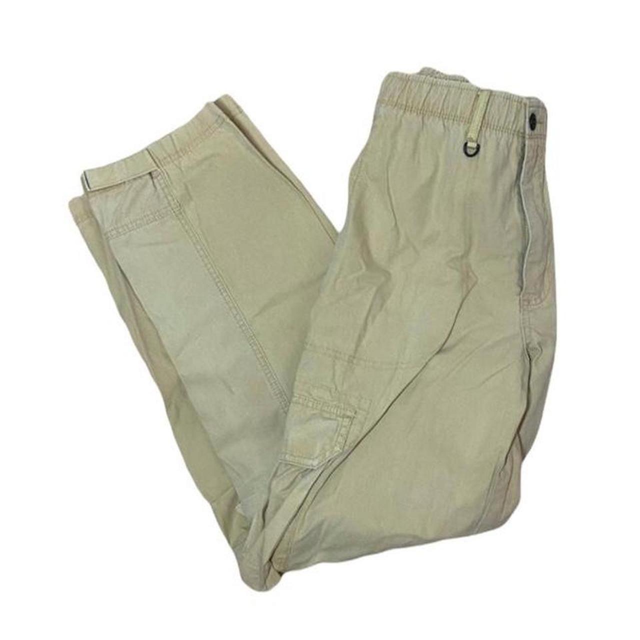 tan cargo pants with detachable zipper end!! these... - Depop