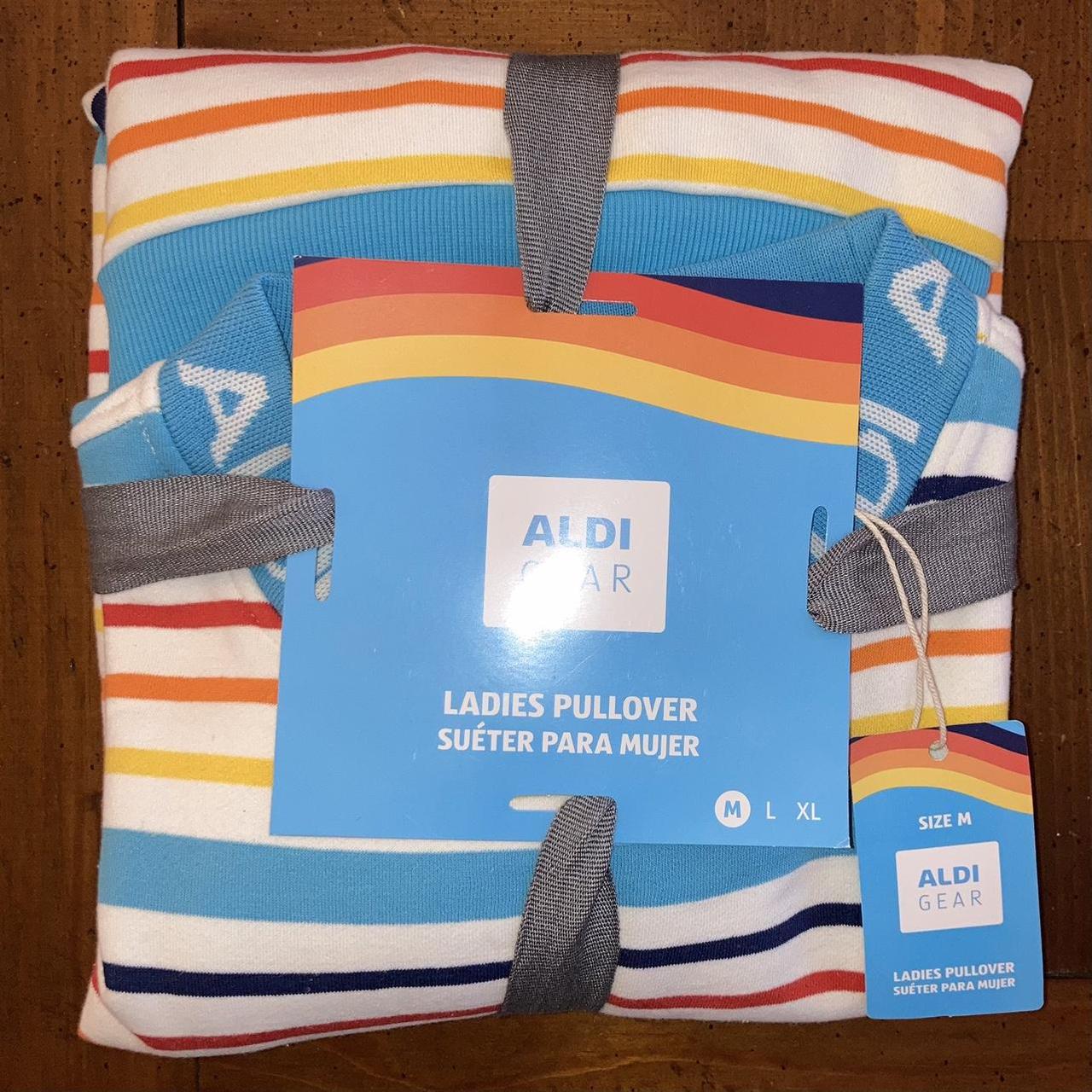 Aldi gear rainbow crewneck sweater merch. Limited... | Depop
