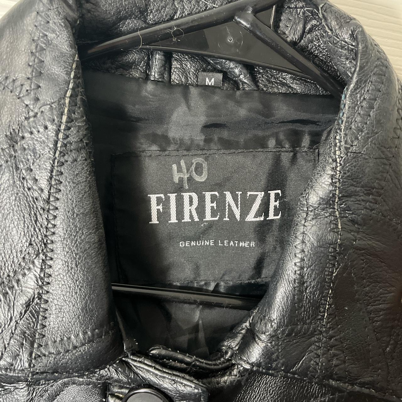 Firenze Leather Jacket size Medium/Large Vintage... - Depop